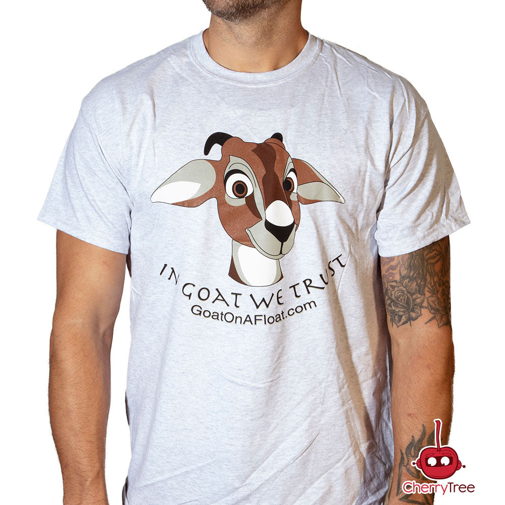 Goat On A Float™ GREY T-Shirt by CherryTree Inc.